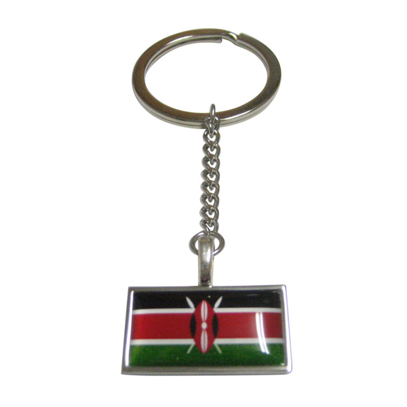 Kiola Designs | Accessories | Thin Bordered Kenya Flag Pendant Keychain | Poshmark